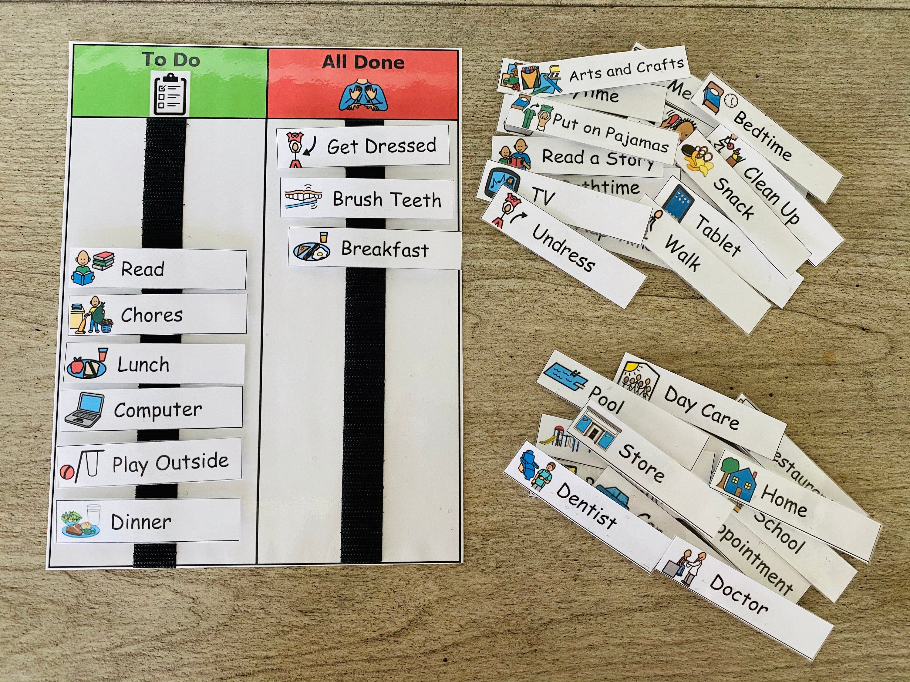To Do All Done Visual Activity Schedule with 40 Picture Cards | Etsy