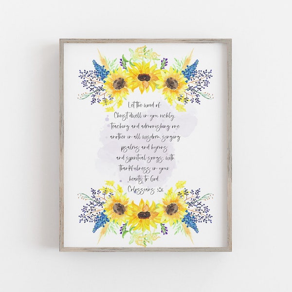 Sunflower Bible Verse - Etsy
