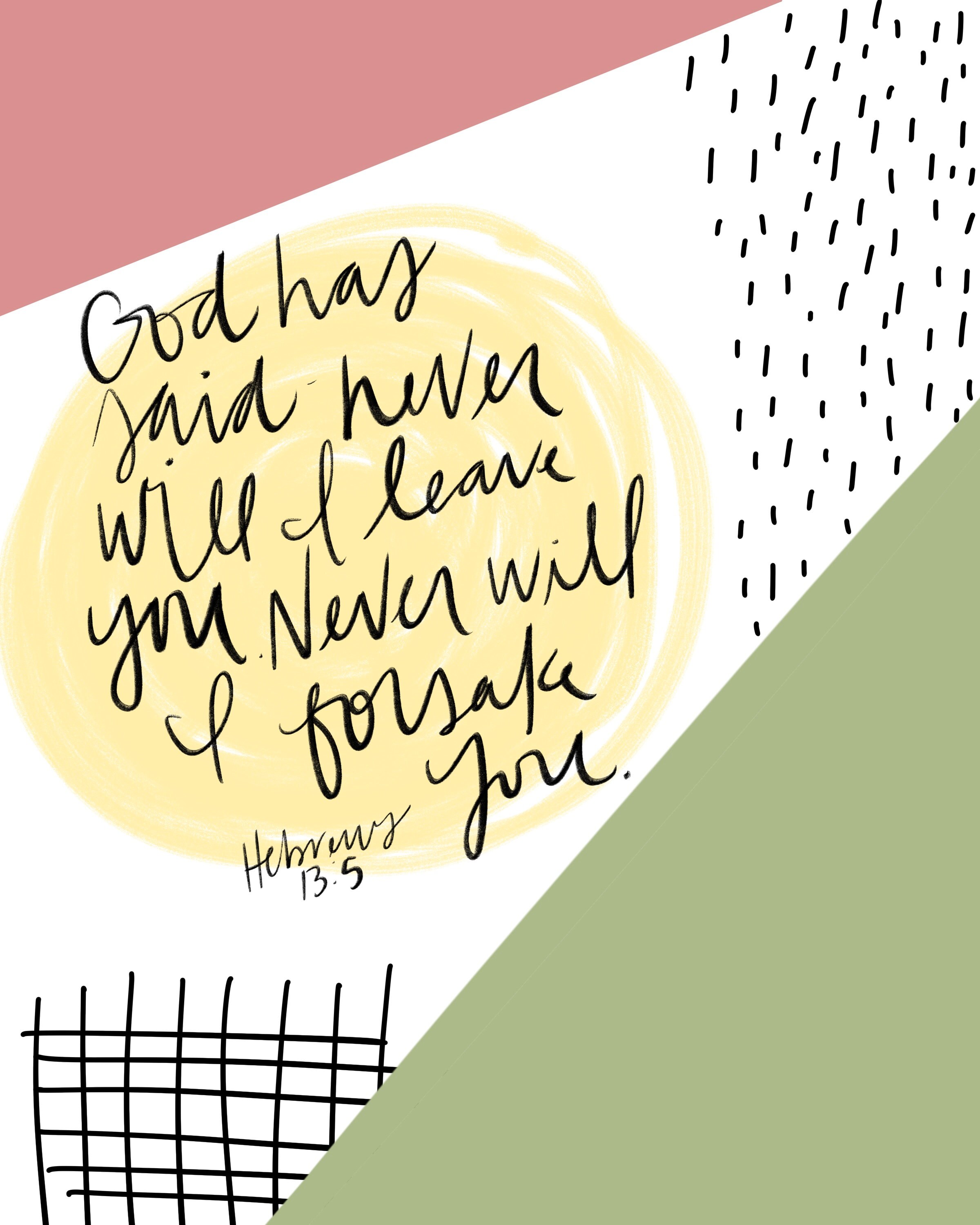 Scripture Wall Art, Hebrews 13:5 Art Print - Bible Verse Print ...