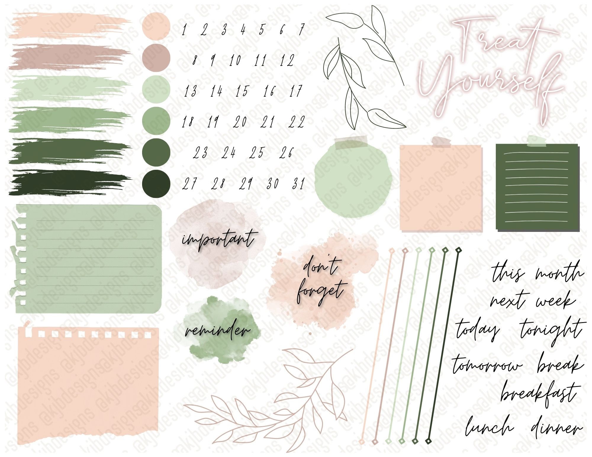 2023 Digital Planner Stickers Aesthetic Digital Planner Stickers Daily ...