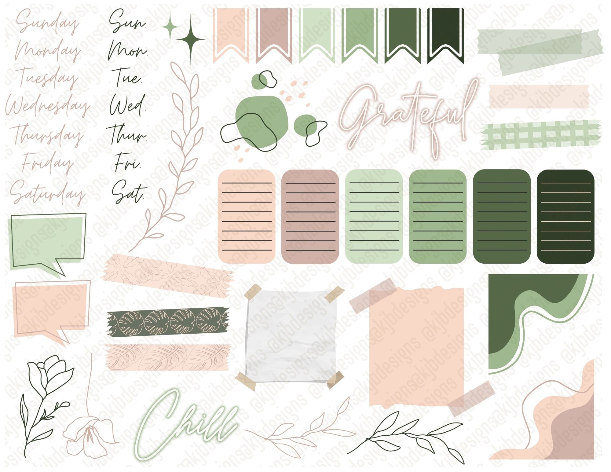 2023 Digital Planner Stickers Aesthetic Digital Planner Stickers Daily ...