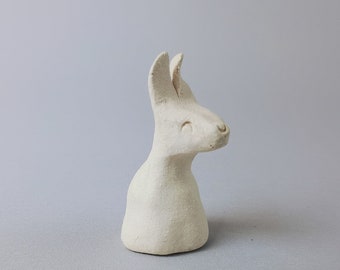 Small Handmade Stoneware Ceramic Rabbit Sculpture Padus - Etsy