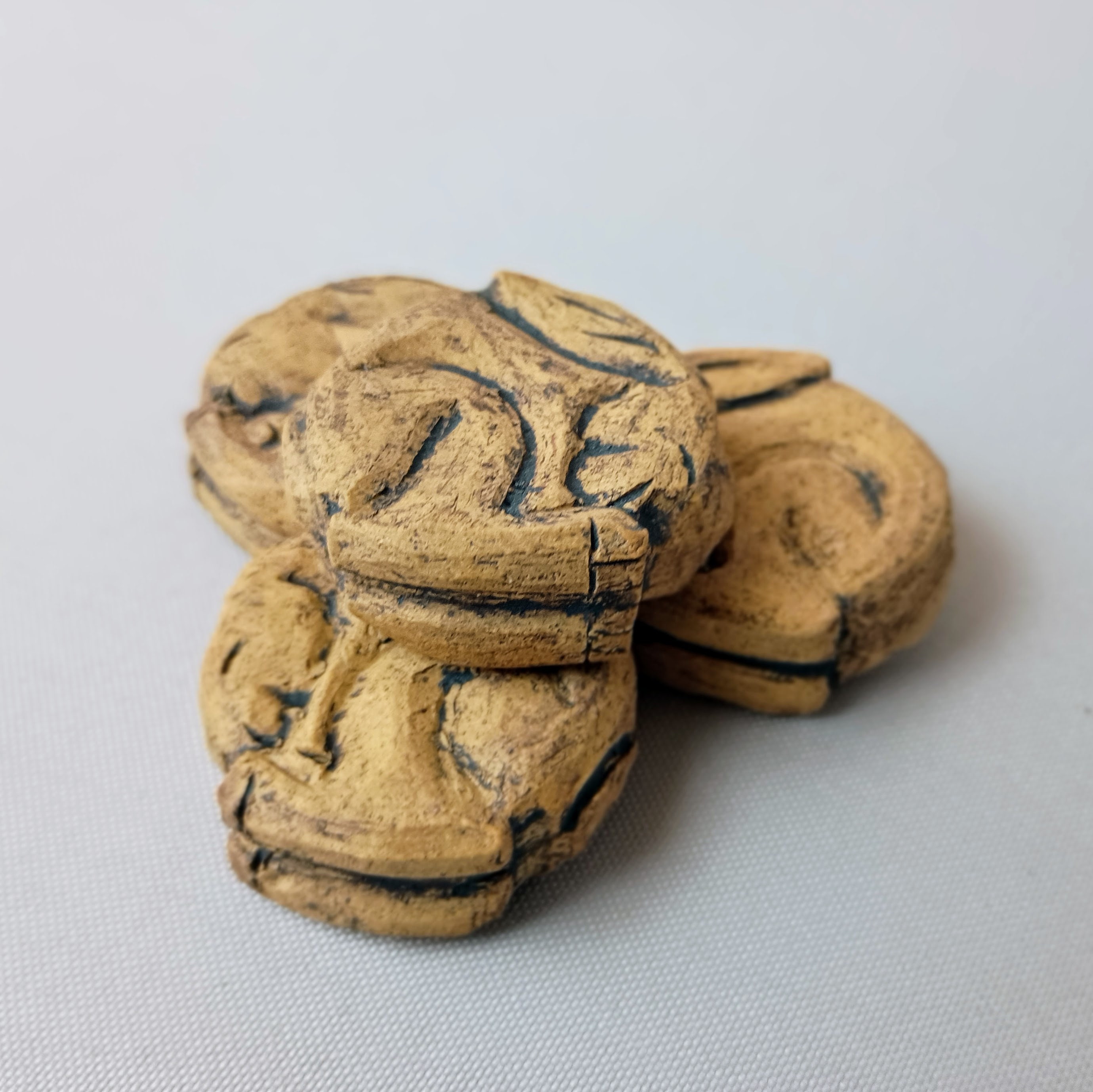 Small Hand Carved Stoneware Ceramic Rabbit Grounding Token Oxidation ...