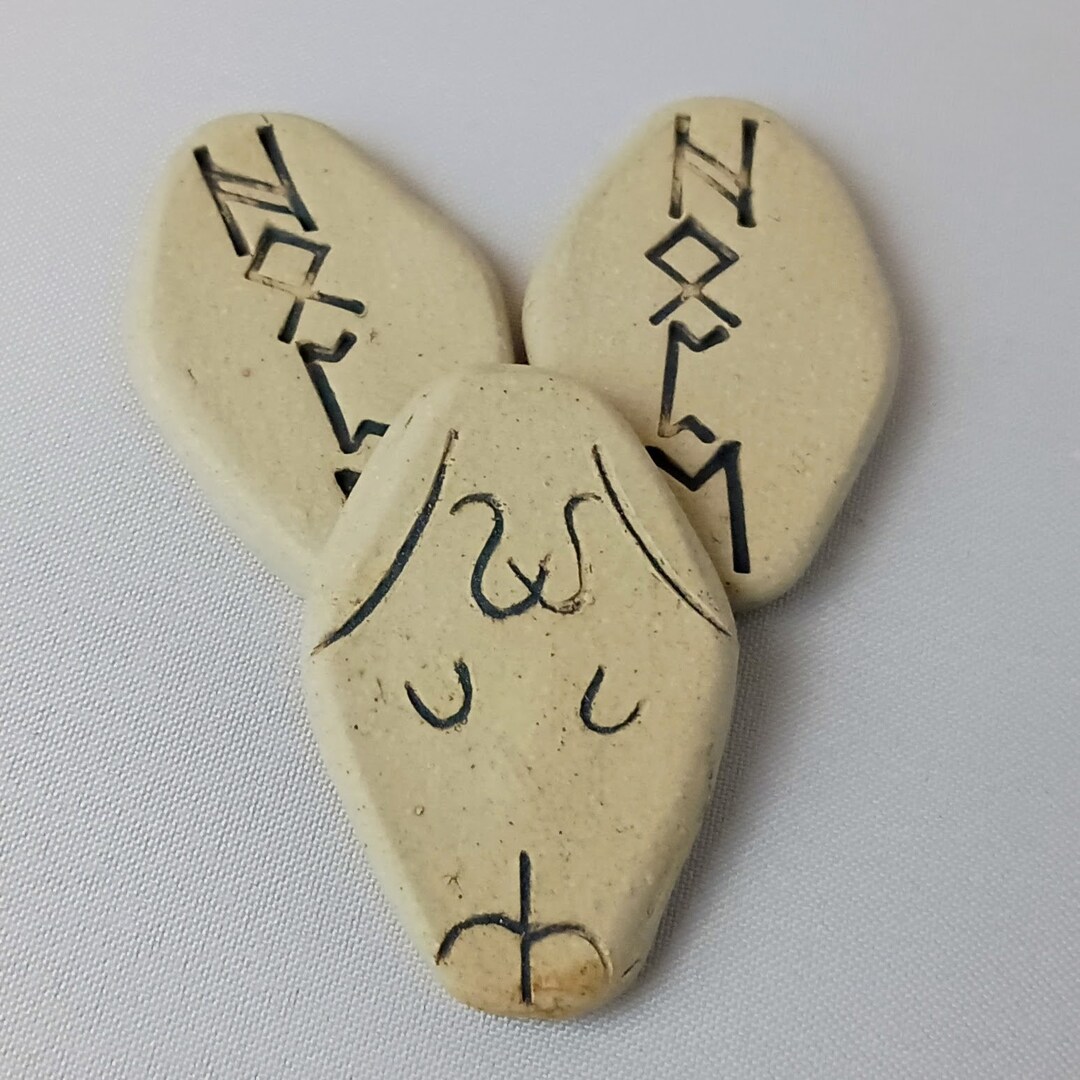 Rune Hope Rabbit Grounding Object White Stoneware - Etsy