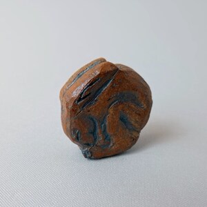 Small Hand Carved Stoneware Ceramic Rabbit Grounding Token Reduction ...