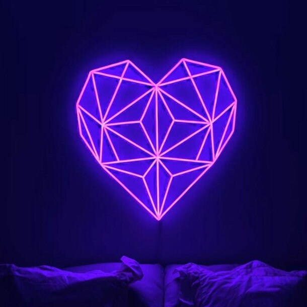 Diamond Heart Symbol Neon Sign Wedding Flex Led Neon Light | Etsy