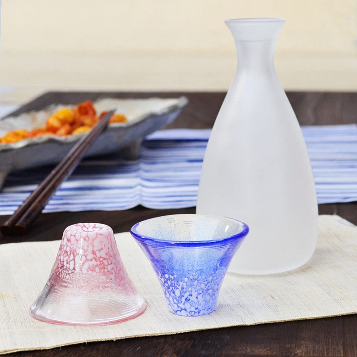 Mt. Fuji Cold Sake Bottle Set Cup 35ml SAKE Bottle 270ml Made - Etsy