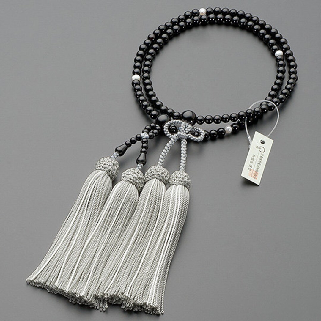 Buddhist Rosary Mala Juzu Prayer Beads Black Onyx Shiten Freshwater ...