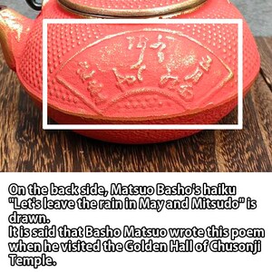 Nambu Tekki Iron Kettle Kyusu Teapot Chusonji Gold/red 300ml - Etsy