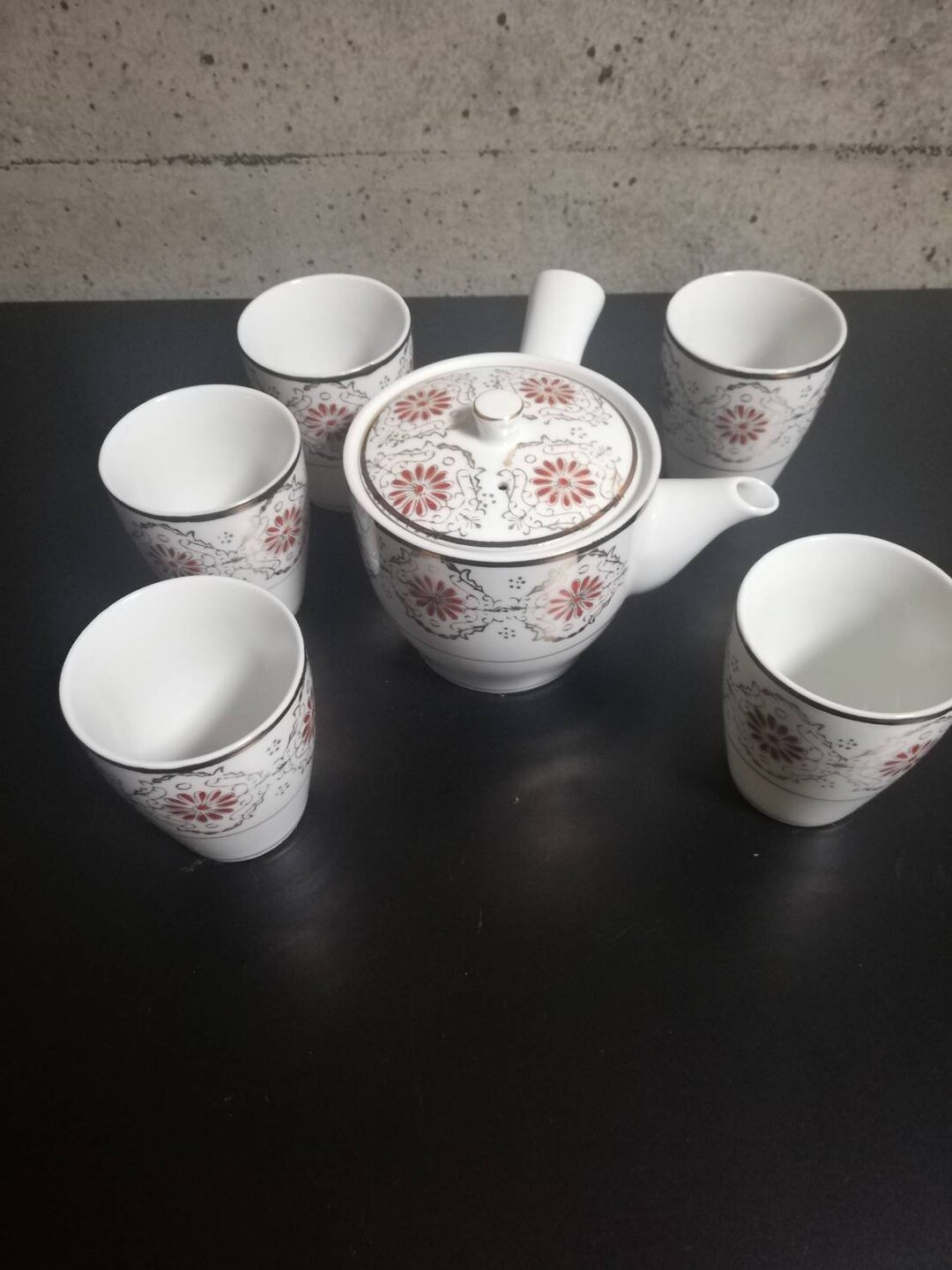Vintage Japanese Kyusu Teapot 5 Teacups Set - Etsy