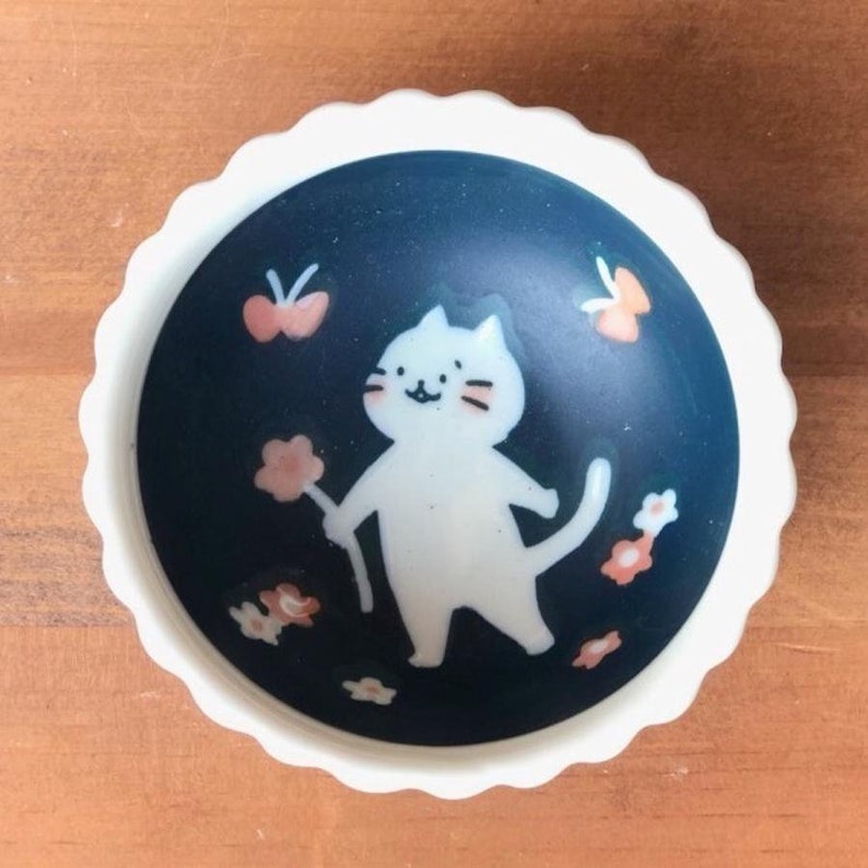 Mino Ware Kitty Cat Meow Plate Set Made in Japan - Etsy
