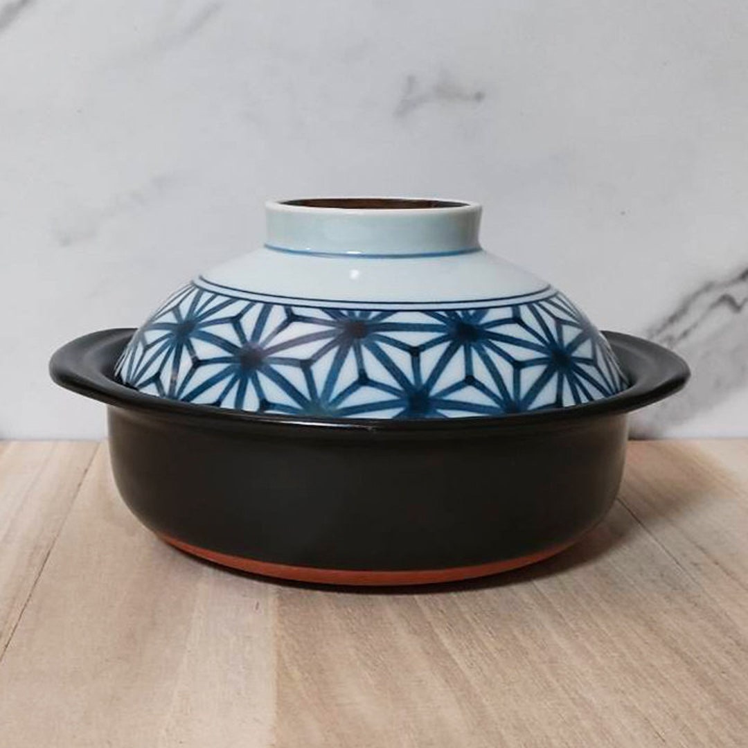 Clay Pot Earthenware Pot With Rice Bowl Lid Hemp Leaf Pattern Made in ...