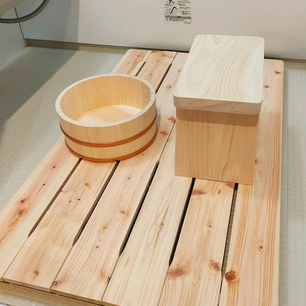 Japanese Bath Stool With Bath Bucket - Etsy