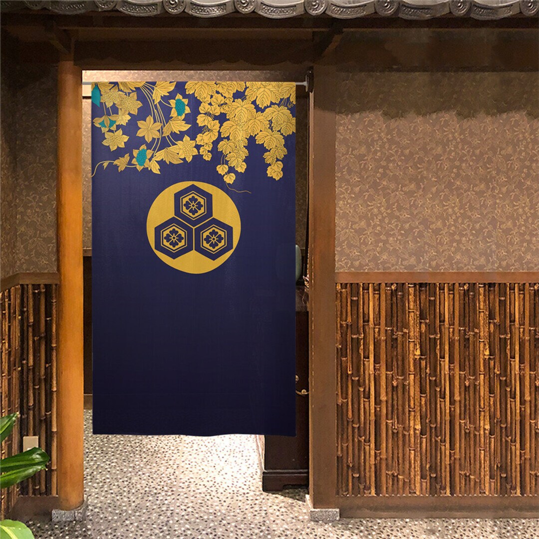 Noren Tapestry Goodwill Kamon Family Crest Mitsumorikikkonihanakaku Made in Japan - Etsy