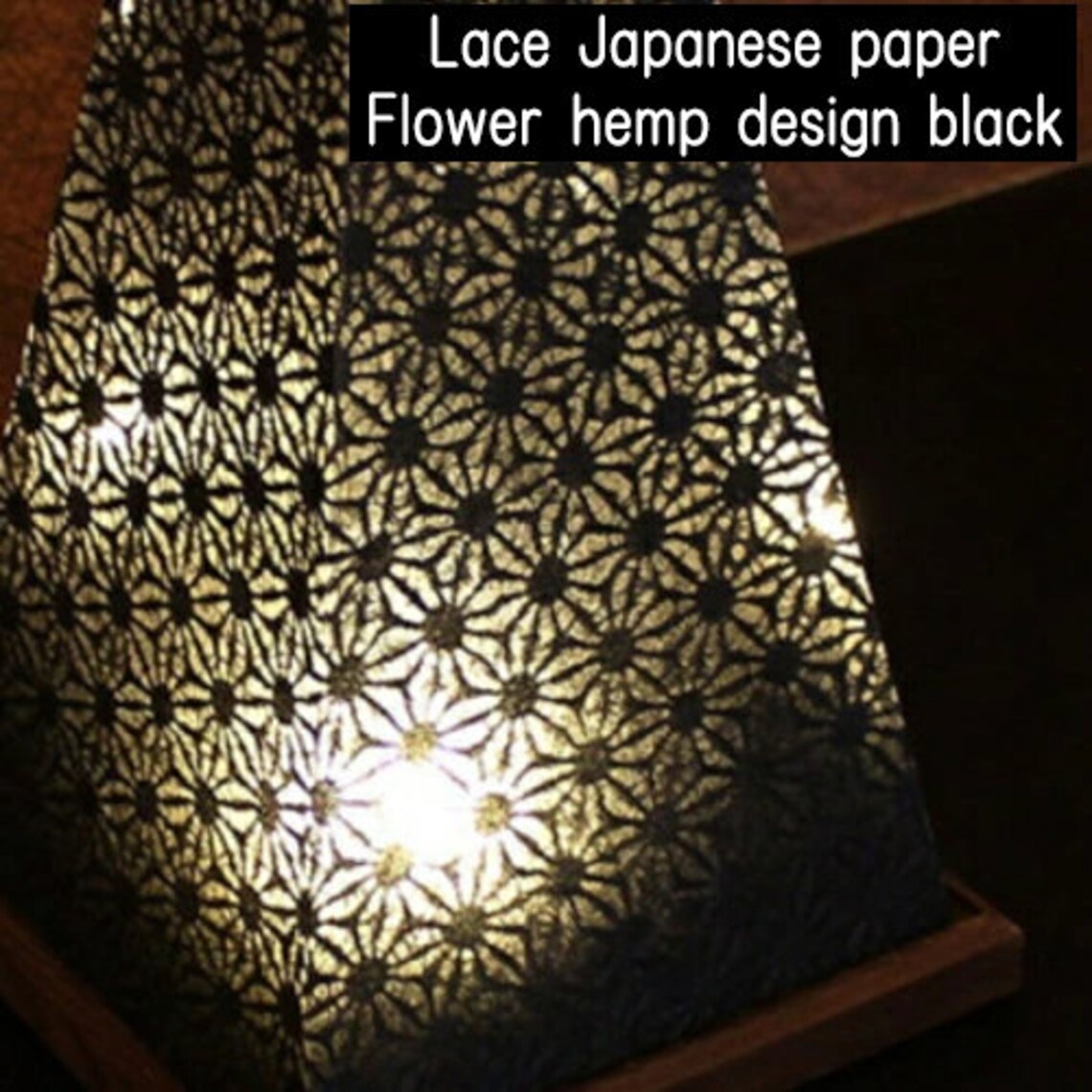 Traditional Japanese Paper Lantern Flower Hemp Black LED - Etsy