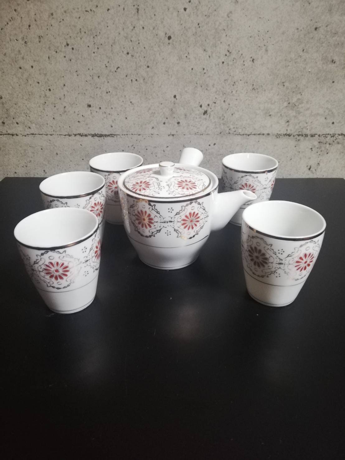 Vintage Japanese Kyusu Teapot 5 Teacups Set - Etsy