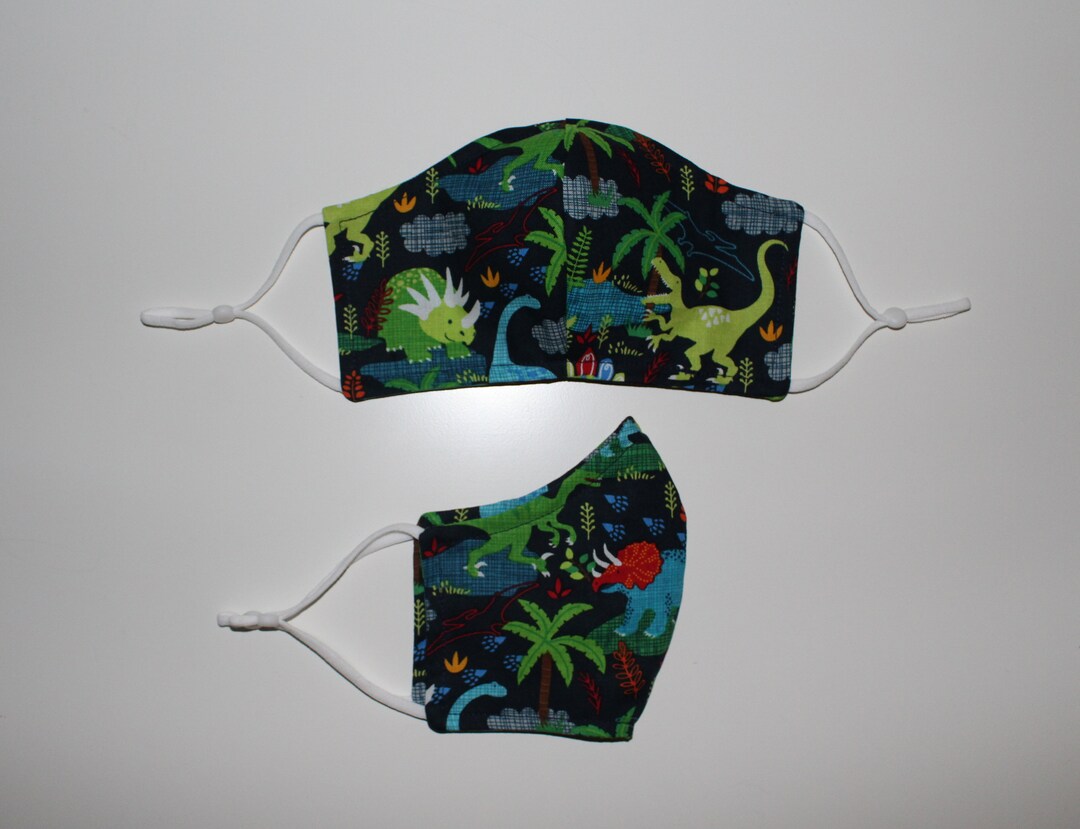 Dino Kids Reusable and Washable Cotton Face Mask - Etsy