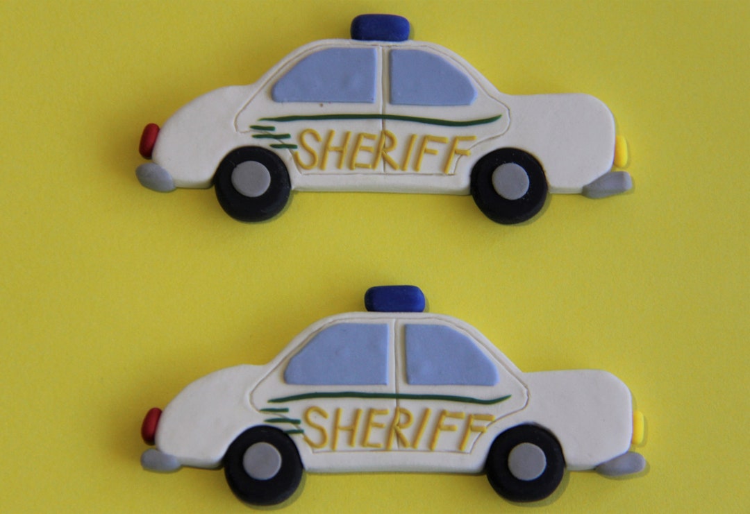 Clay Sheriff Car Magnet, Clay Police Car Magnet, Car Gift for Boy, Car ...