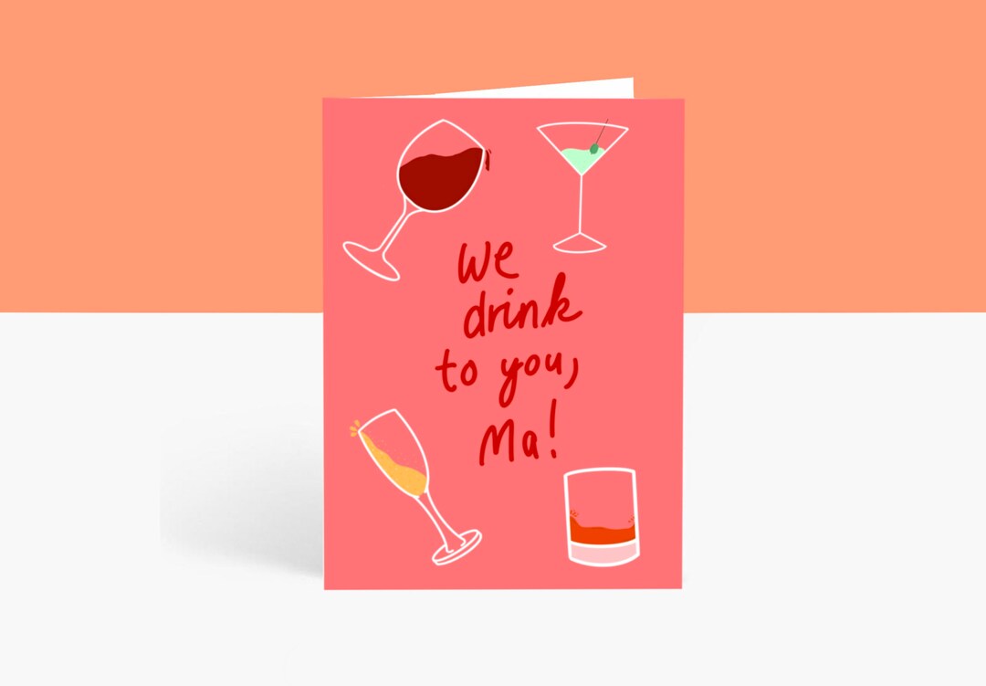 DRINK TO YOU Greeting Card Handmade Greeting Cards - Etsy
