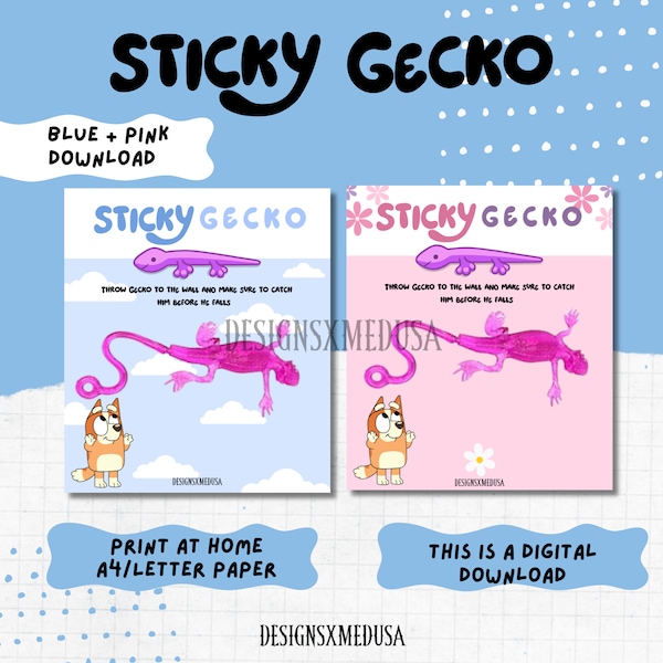 Sticky Gecko Bluey Party Favors for Girl and Boy Party - Etsy