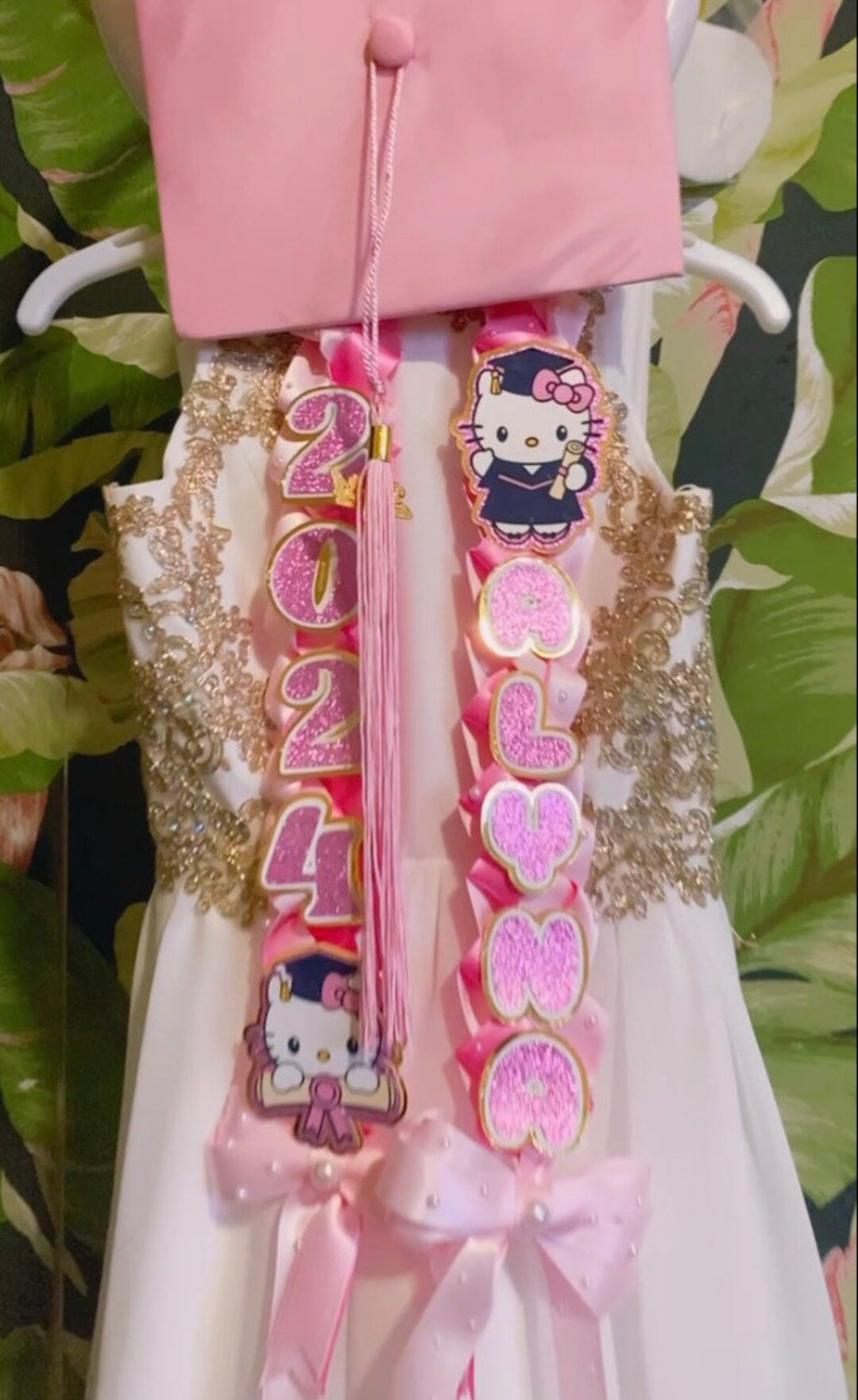 Coquette Hello Kitty Inspired Graduation Ribbon Lei Necklace ...