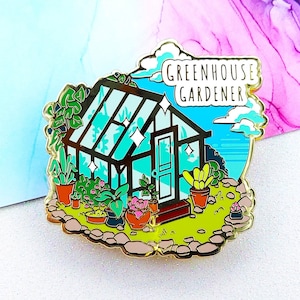 Greenhouse Gardener — Hard Enamel Garden Pin — Plantastic Pals Plant ...