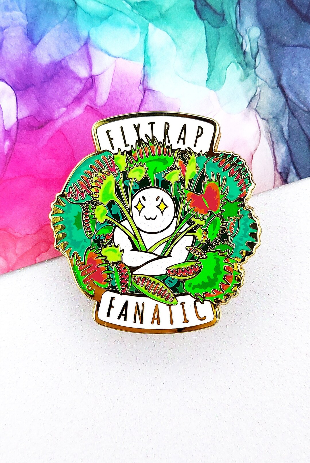 Flytrap Fanatic — Cute Hard Enamel Pin — Plantastic Pals Plant Pin ...