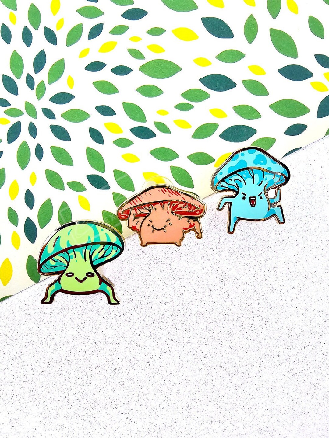 Champion Mushrooms — 3 Pin Set, Hard Enamel Shrooms — Shroomie Roomies ...