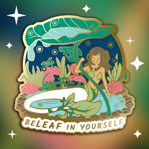 Beleaf in Yourself Hard Enamel Mermaid Pin - Etsy