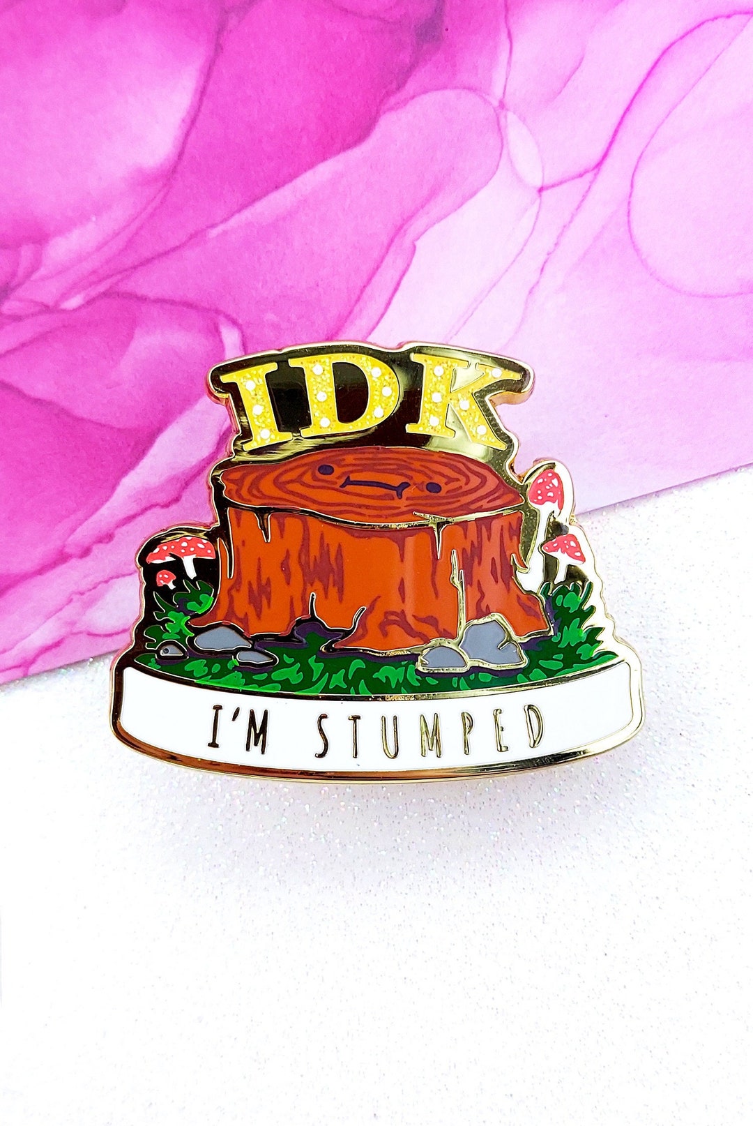 IDK I'm Stumped — Hard Enamel Tree Pin — Plantastic Pals Plant Pin ...