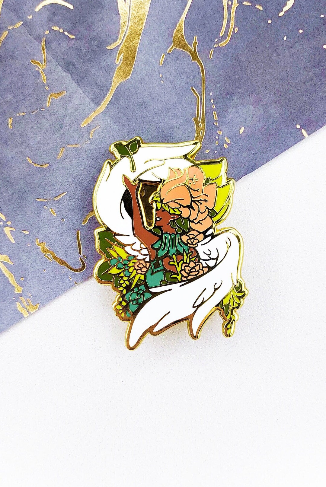 Angel of Nature — Hard Enamel Plant Pin — Elemental Angels - Etsy