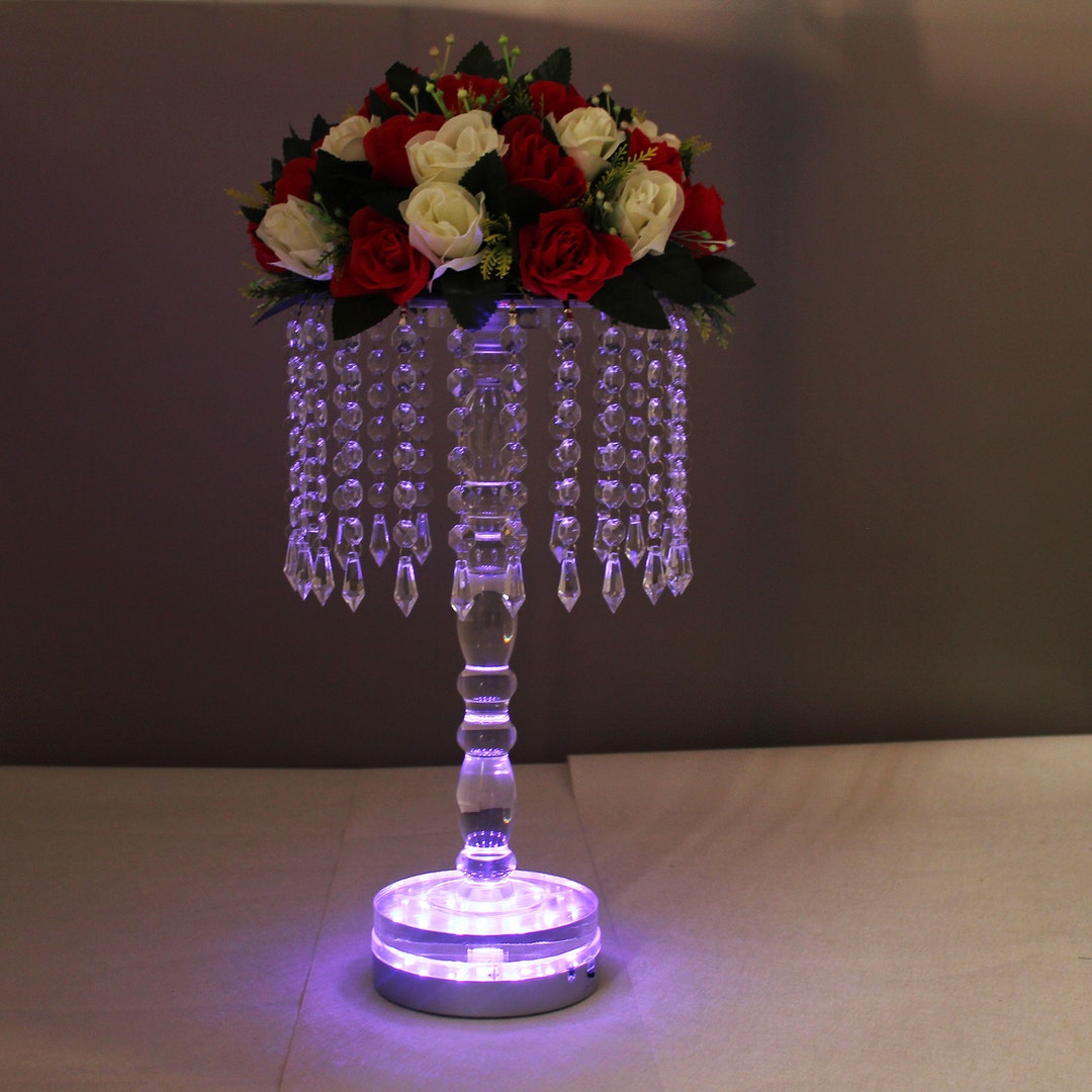Custom LED Acrylic Crystal Flower Stand: Party Table Centerpiece (10x18 ...
