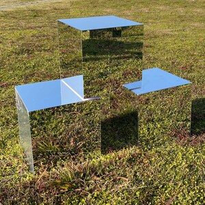 Silver Mirror Boxes Mirror Cube Stand for Wedding Events Backdrop ...