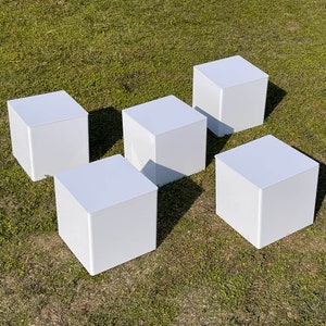 White Cube Box Pedestal Stand Display Stand Wedding Events Backdrop ...