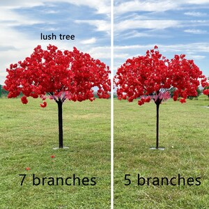 Lush Red Cherry Blossom Tree Detachable Fake Tree Artificial Silk ...