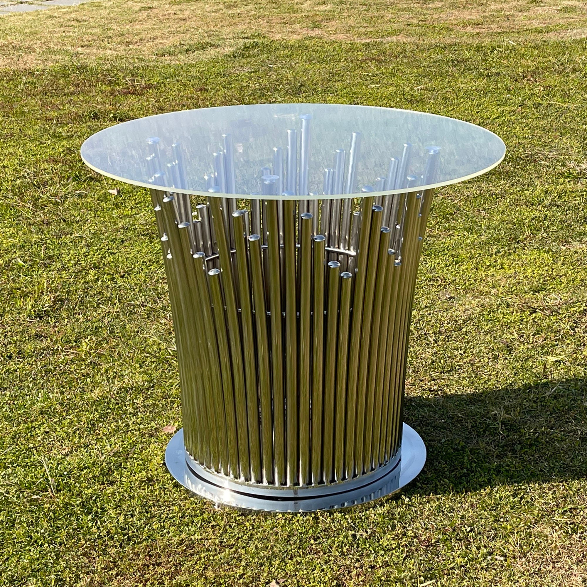 Silver Cake Table Sunflower Round Table Cylinder Pedestal - Etsy