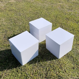 White Cube Box Pedestal Stand Display Stand Wedding Events Backdrop ...