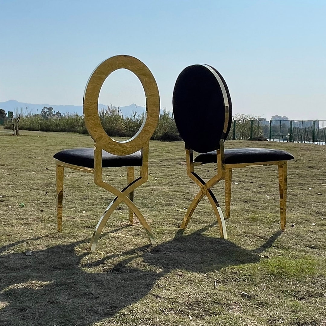 Custom Back Cushion Movable Golden Chair High Quality Chair for Wedding ...
