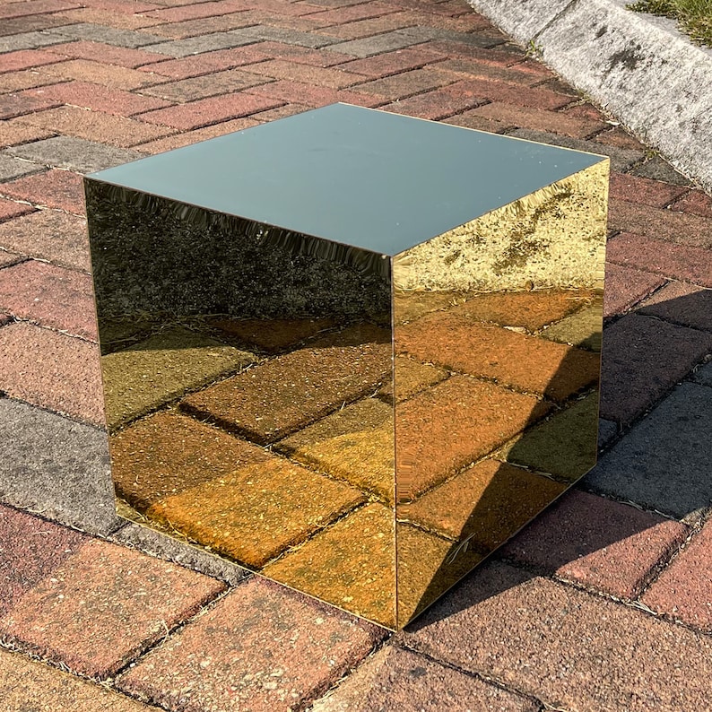 Customized Gold Mirror Cube Box Square Column for Wedding Event ...