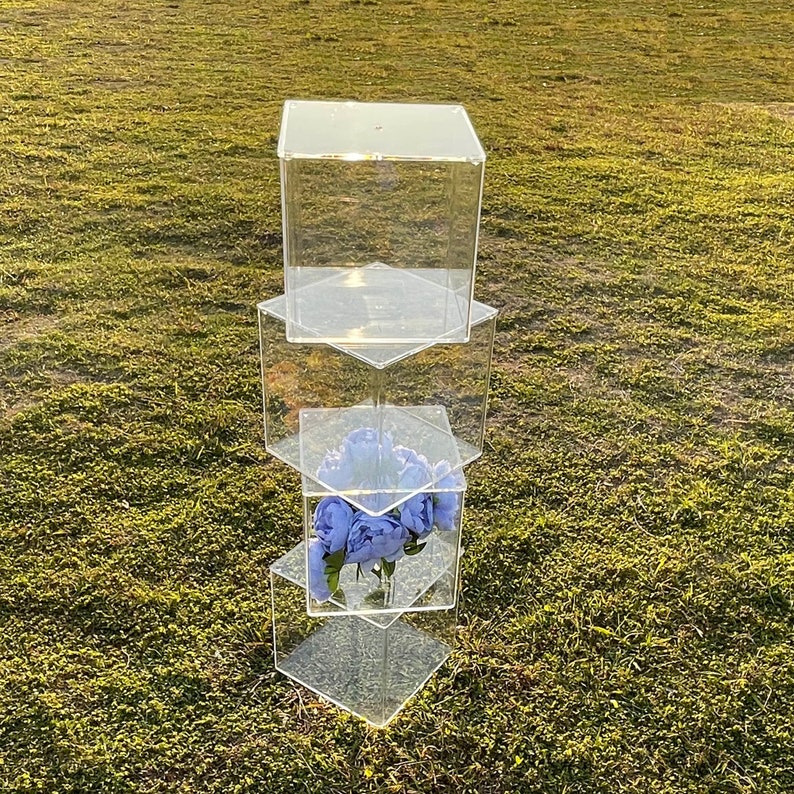 Customize Acrylic Box Plinth Stand Rise Pillar Wedding Events Planning ...