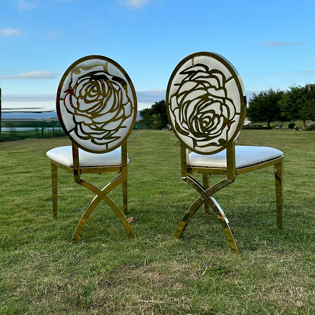 Rose Carved Luxe Chair Backside Logo Interchangeable for Bridal Shower ...