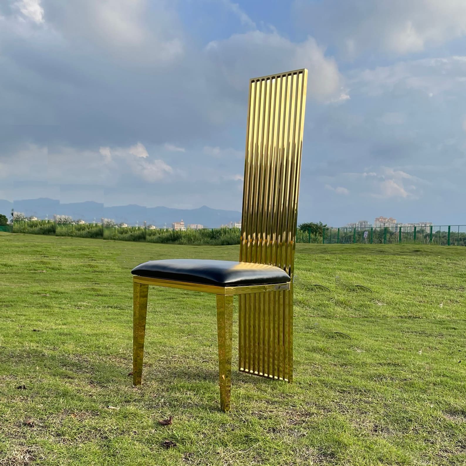 Gold High Back Chair Stainless Steel Chair Dining Room Chair - Etsy UK