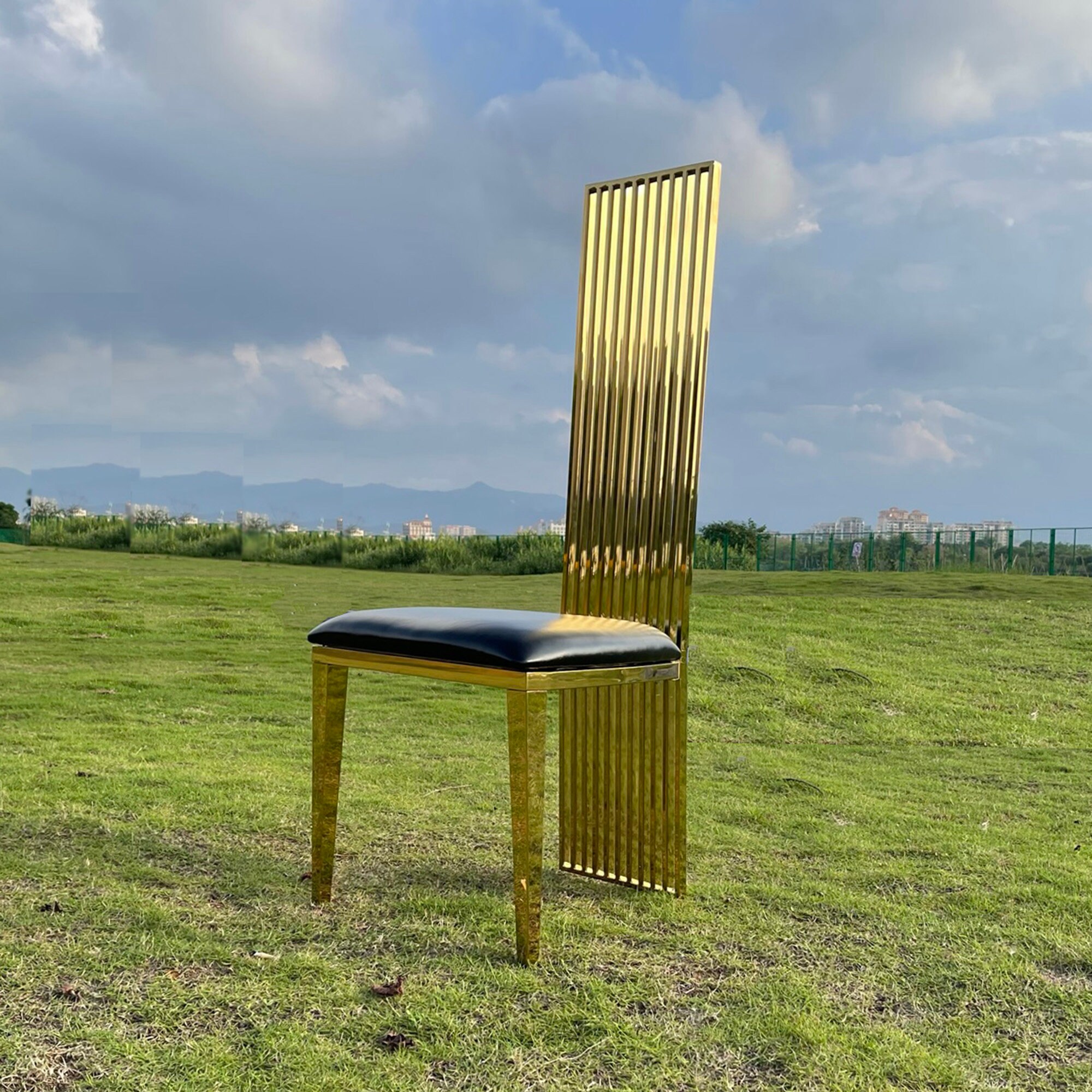 Gold High Back Chair Stainless Steel Chair Dining Room Chair - Etsy UK