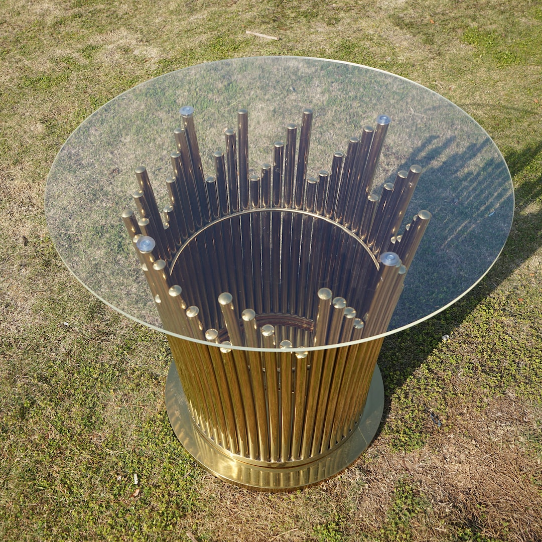 Gold Dessert Table Cake Table Sunflower Round Dining Table Cylinder ...