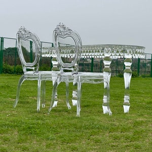 Clear Acrylic Oval Ghost Table Crystal Table Detachable Dining Table ...