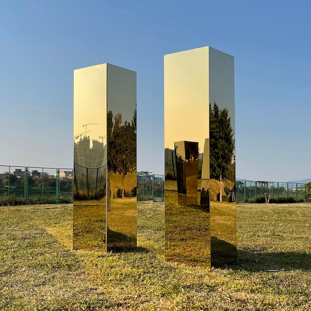 Gold Pedestal Stand Mirror Plinth Pillars for Wedding Events Backdrop ...