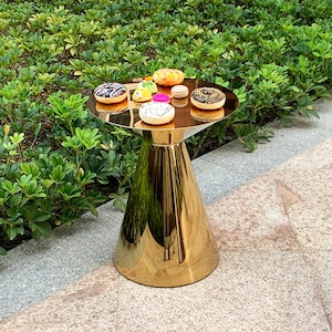 Gold Cocktail Table Bar Table Stand Pedestal Table Events Decorative ...