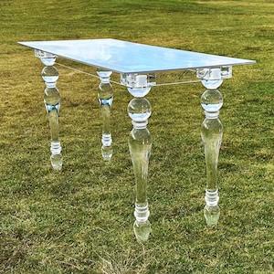 Clear Acrylic Ghost Table Detachable Dining Table Bride& Groom Couples ...