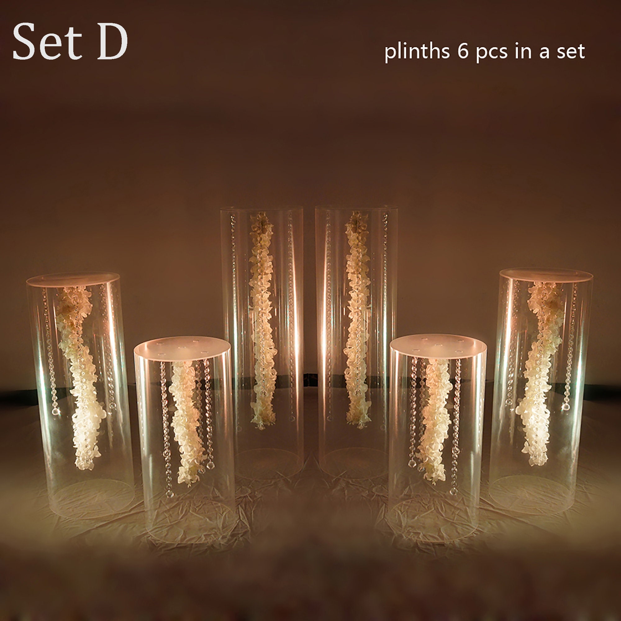 Acrylic Cylinder Pedestal Table Plinth for Wedding Aisle Party - Etsy UK