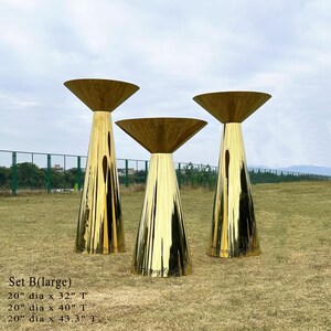 Gold Cocktail Table Bar Table Stand Pedestal Table Events Decorative ...